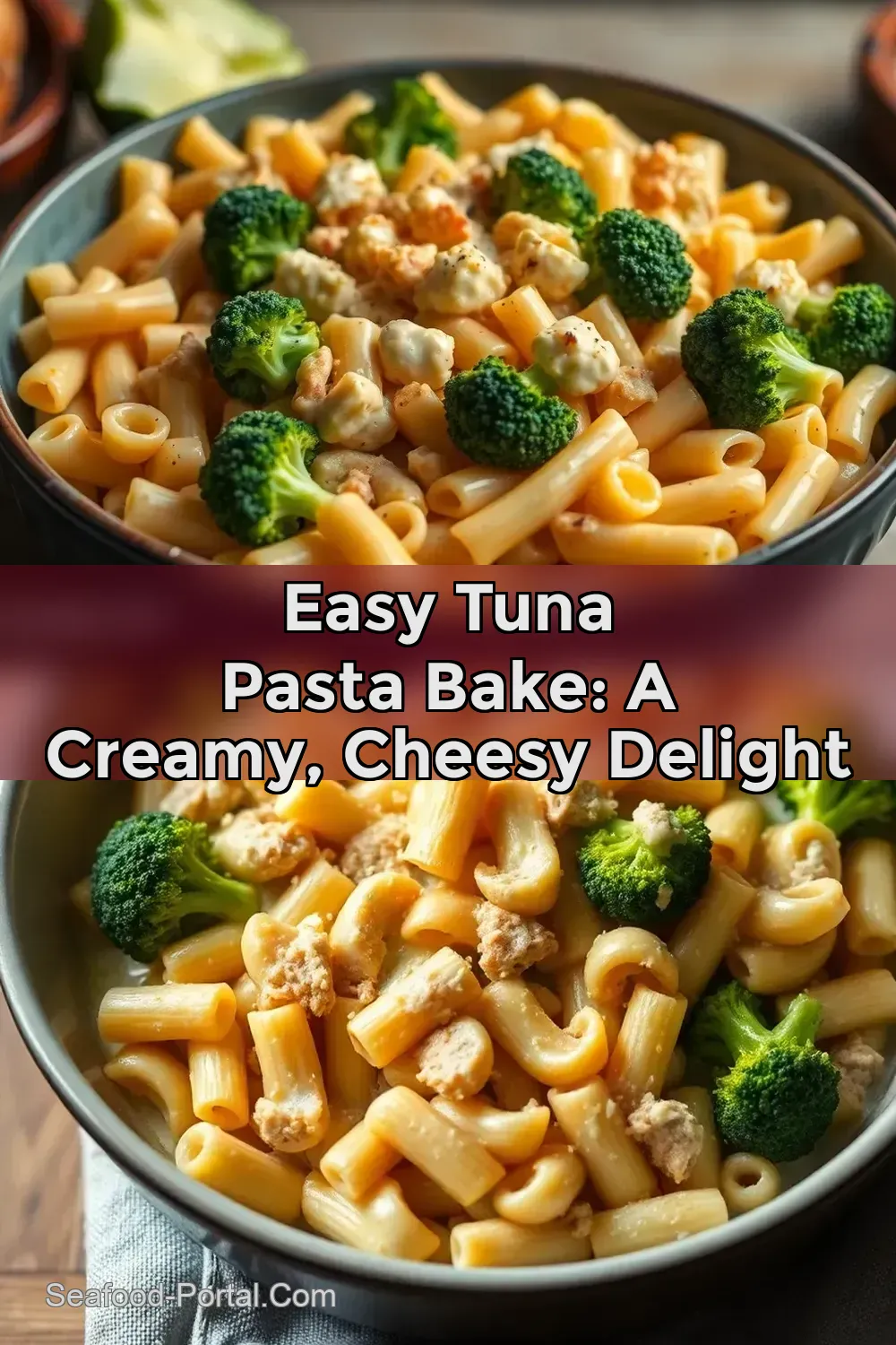 Creamy & Cheesy Recipe Tuna Bake with Broccoli - Seafood…