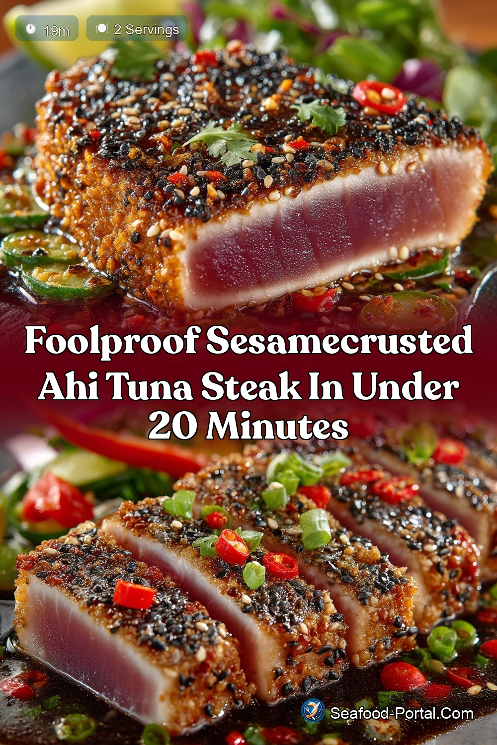 Six Minute SesameCrusted Ahi Tuna Steak Recipe - Seafood…