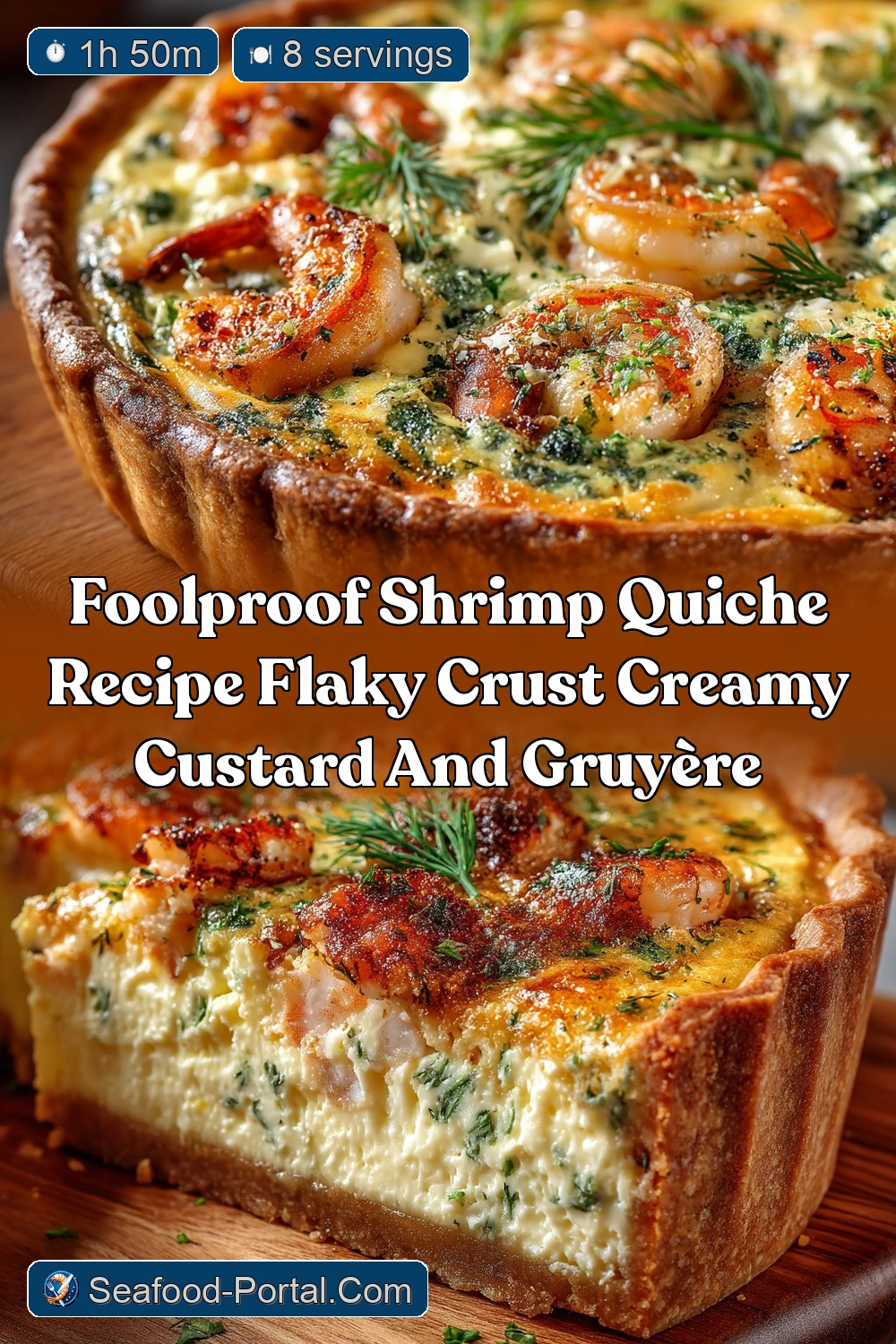 The Ultimate Creamy Shrimp Quiche with Dill and Gruyère