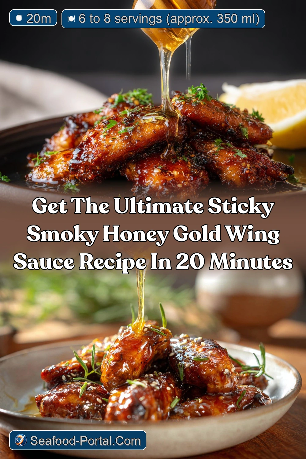 Chefs Easy Honey Gold Wing Sauce Sticky Smoky Ready in 20…