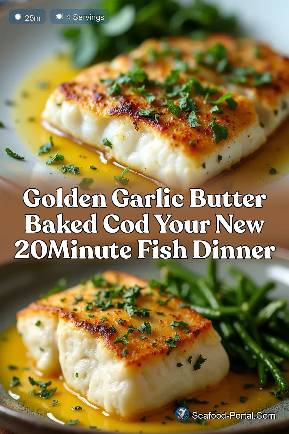 The Best 20Minute Garlic Herb Butter Baked Cod Recipe