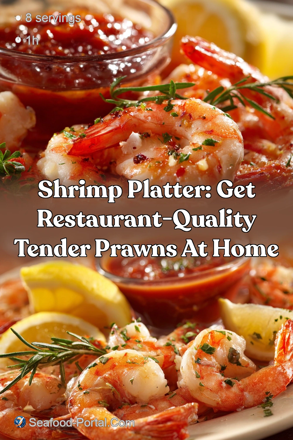 Shrimp Platter: Perfectly Poached Zesty Cocktail Sauce