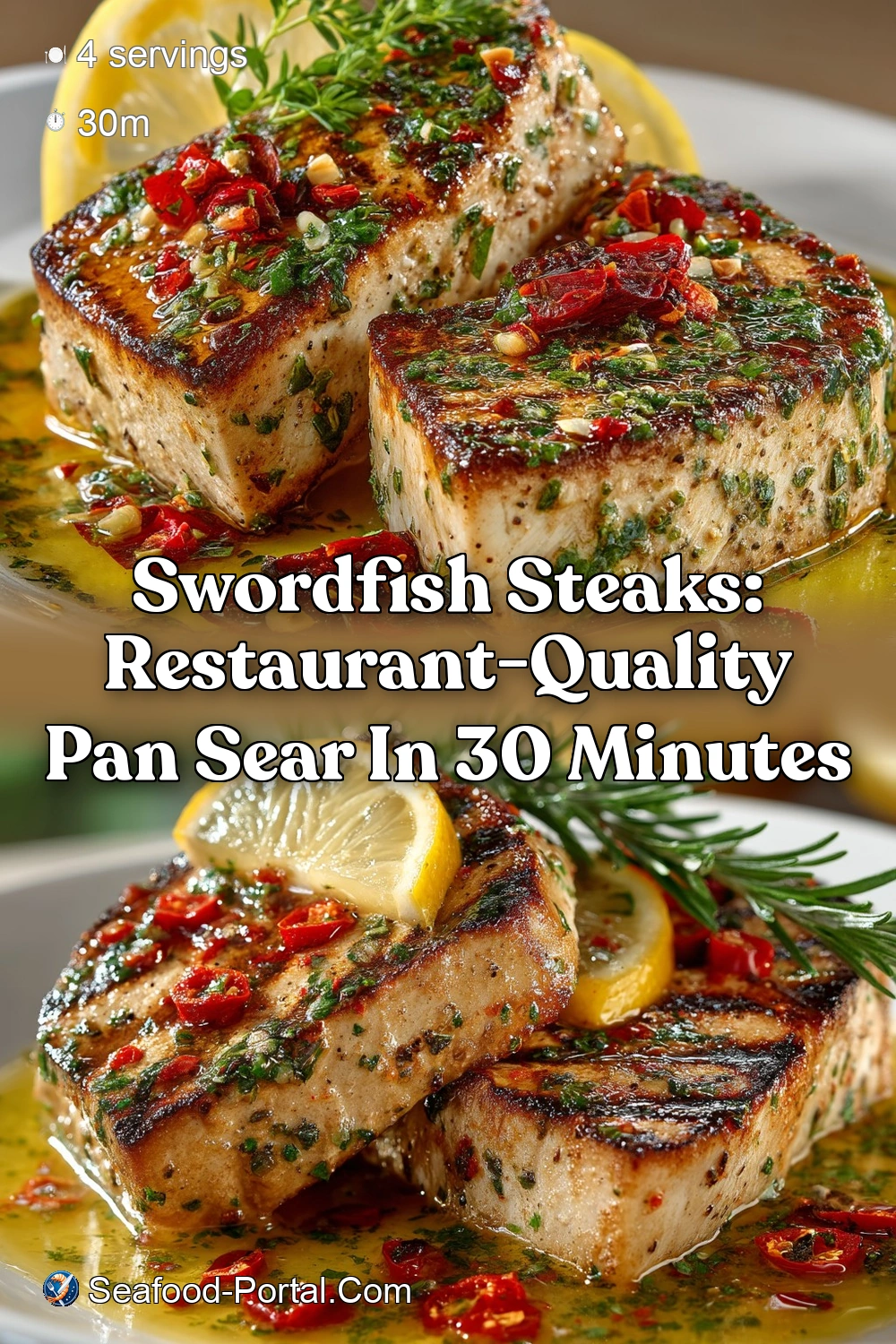 Swordfish Steaks with Zesty Salmoriglio 30-Minute Meal