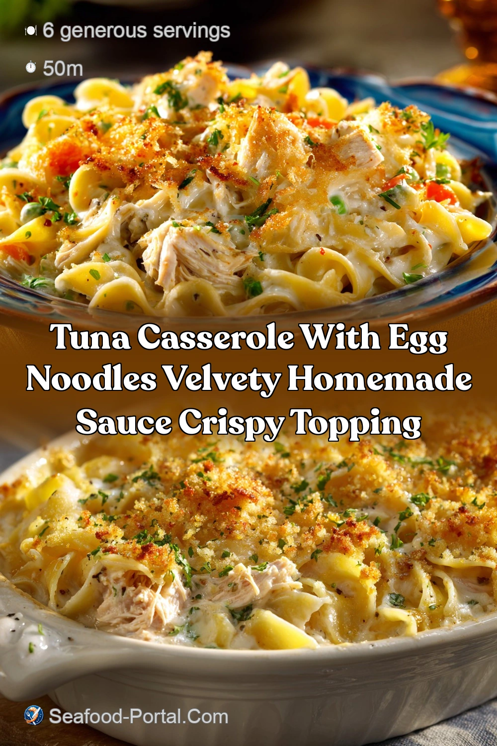 Tuna Casserole Creamy Egg Noodle Bake No Canned Soup