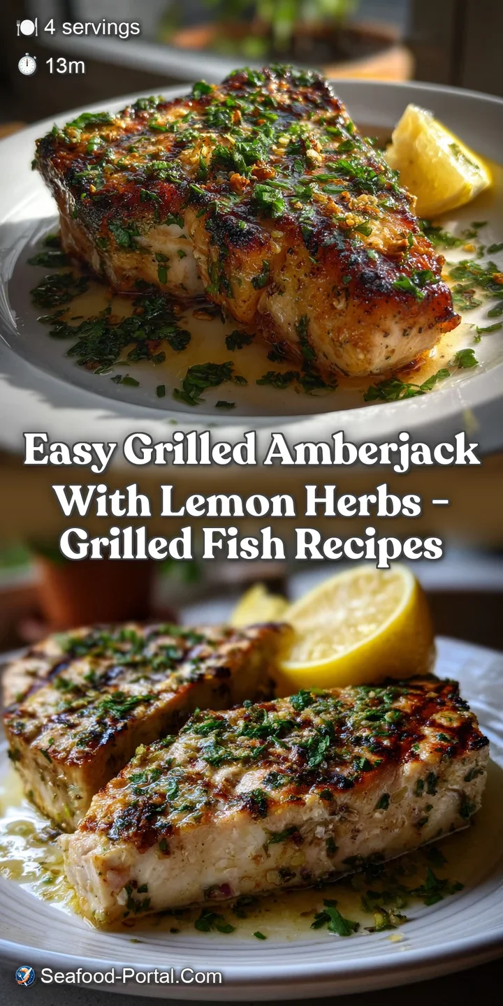 Easy Grilled Amberjack with Lemon Herbs: Zesty - Seafood…